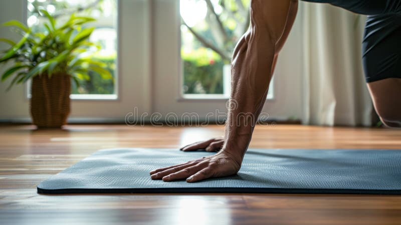 A Person Doing Push-ups on a Clean, Comfortable Stock Illustration ...