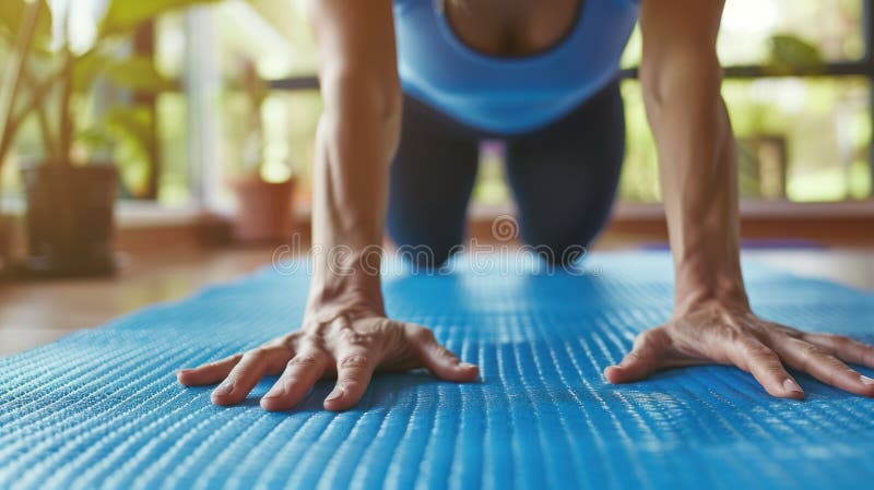 A Person Doing Push-ups on a Clean, Comfortable Stock Illustration ...