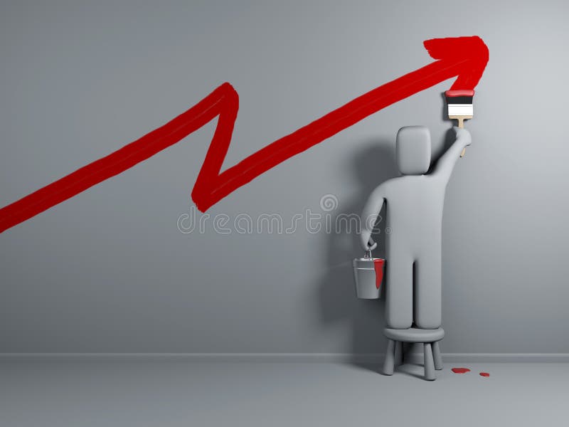 Person Draw Red Arrow - Perspective in Business Stock Illustration ...