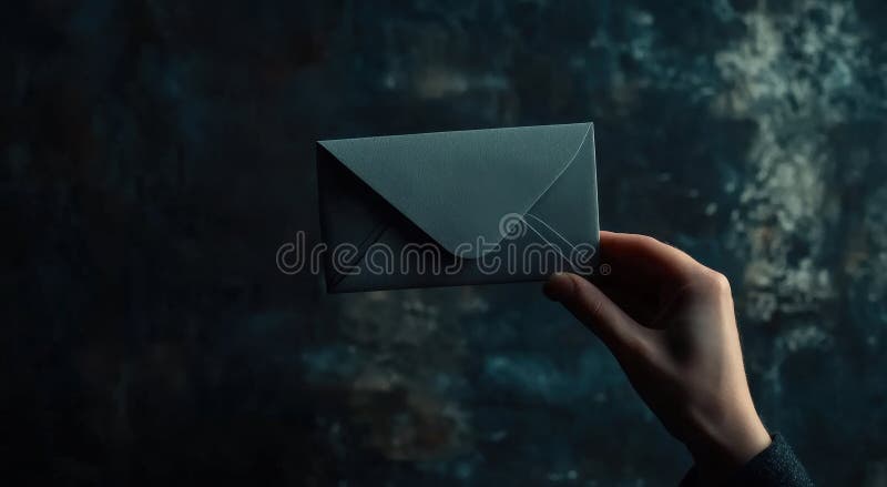 A Person is Drawing an Envelope on a Blackboard with Chalk Stock Photo ...