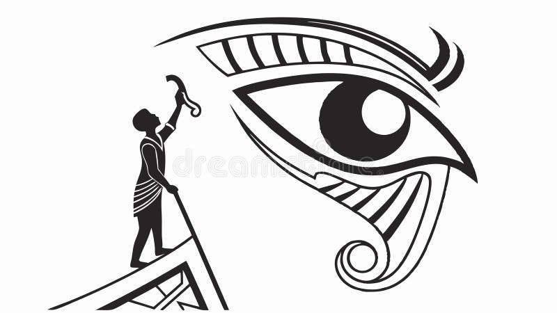 Person Drawing Eye on Wall, Visionary Art, Creative Expression, Vector ...