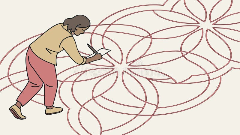 Person Drawing Geometric Patterns, Abstract Art and Design Process ...