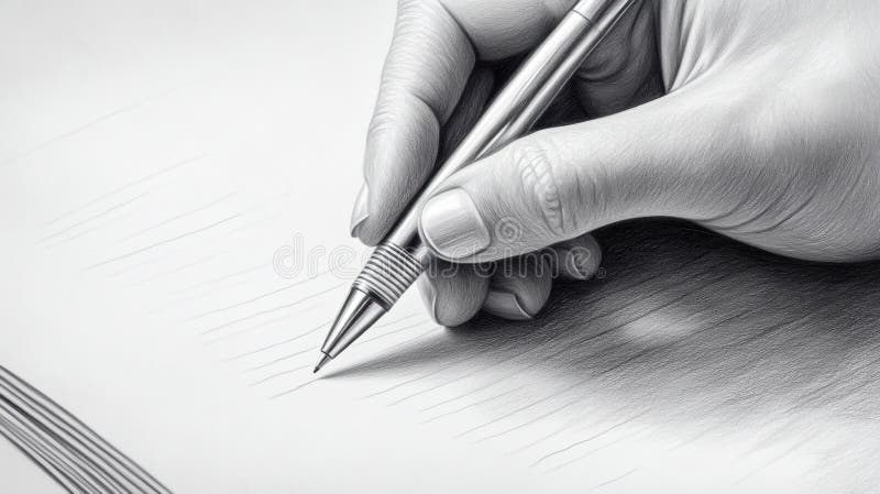 A Person is Drawing a Line with Their Hand and Writing, AI Stock Photo ...