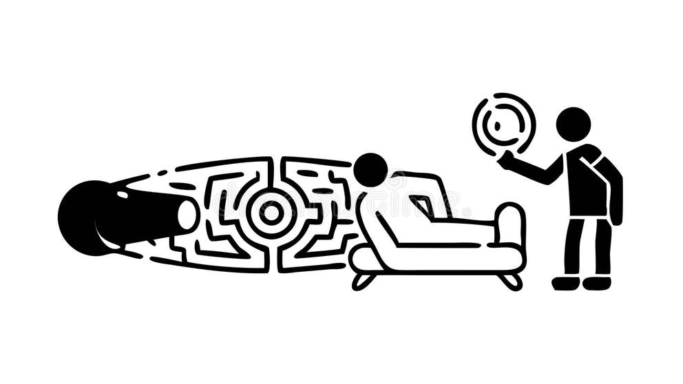 Person Dreaming of a Maze, Problem Solving Concept Vector Icon, Vector Design Generative AI ...