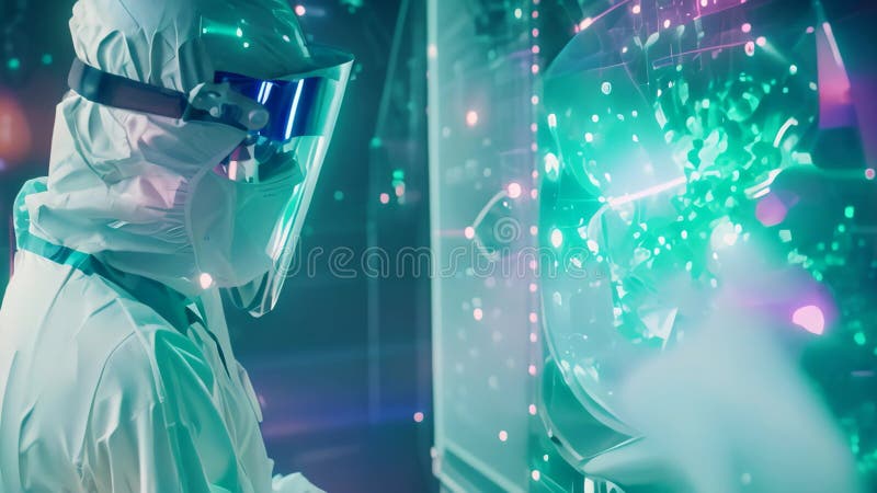 A Person Dressed in a White Suit and Wearing a Protective Mask ...