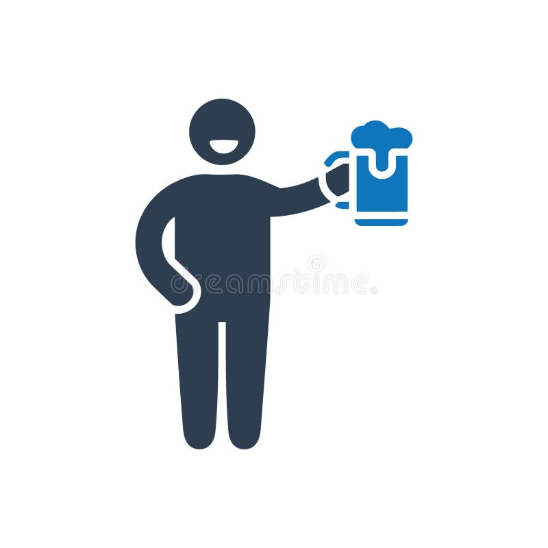 Person Drinking Beer Icon stock illustration. Illustration of alcohol ...