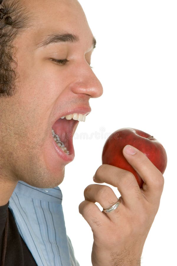 Person Eating Apple stock image. Image of biting, apple - 4812103