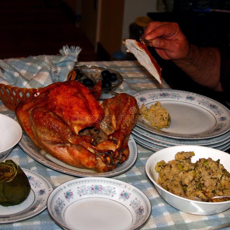 Person Eating a Piece of Thanksgiving Turkey Stock Image - Image of ...