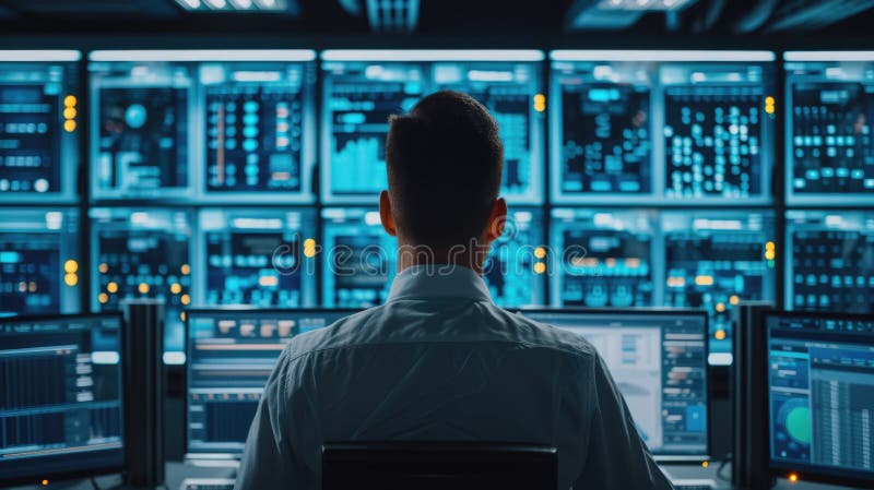 A Person with Electronic Devices and Water on a City Backdrop. AIG41 ...