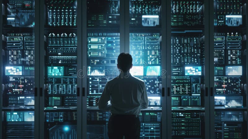 A Person with Electronic Devices and Water on a City Backdrop. AIG41 ...