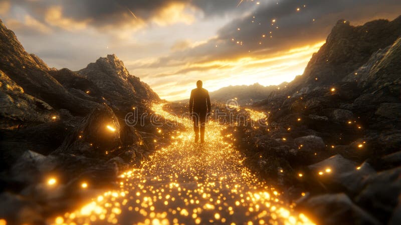 A Person Embarking on a Journey into the Future, Leaving Behind the ...