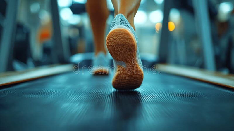 Person Running on a Treadmill in a Well-lit Gym during an Afternoon ...