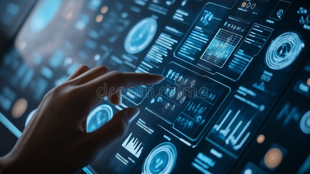 Futuristic Budget Planner Interface with Interactive Holographic ...