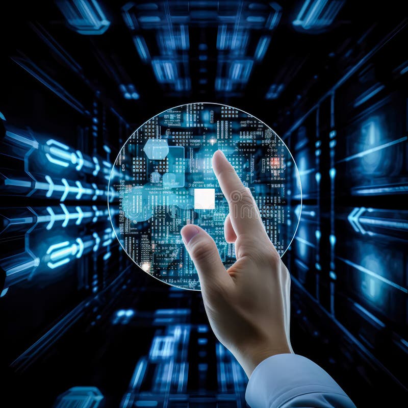 A Person Engages with a Futuristic Digital Screen, Unveiling the ...