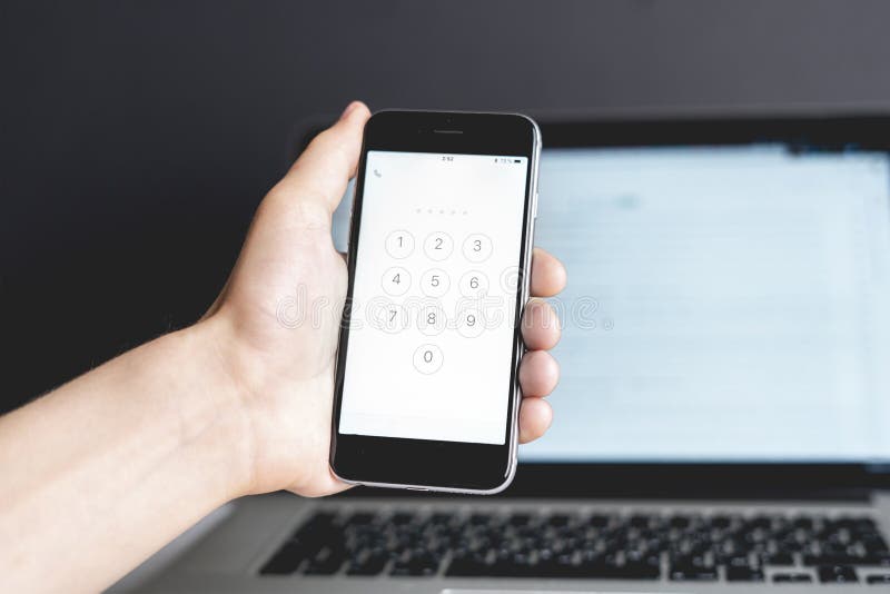 Person Enter Security Code on His Device B Stock Image - Image of ...