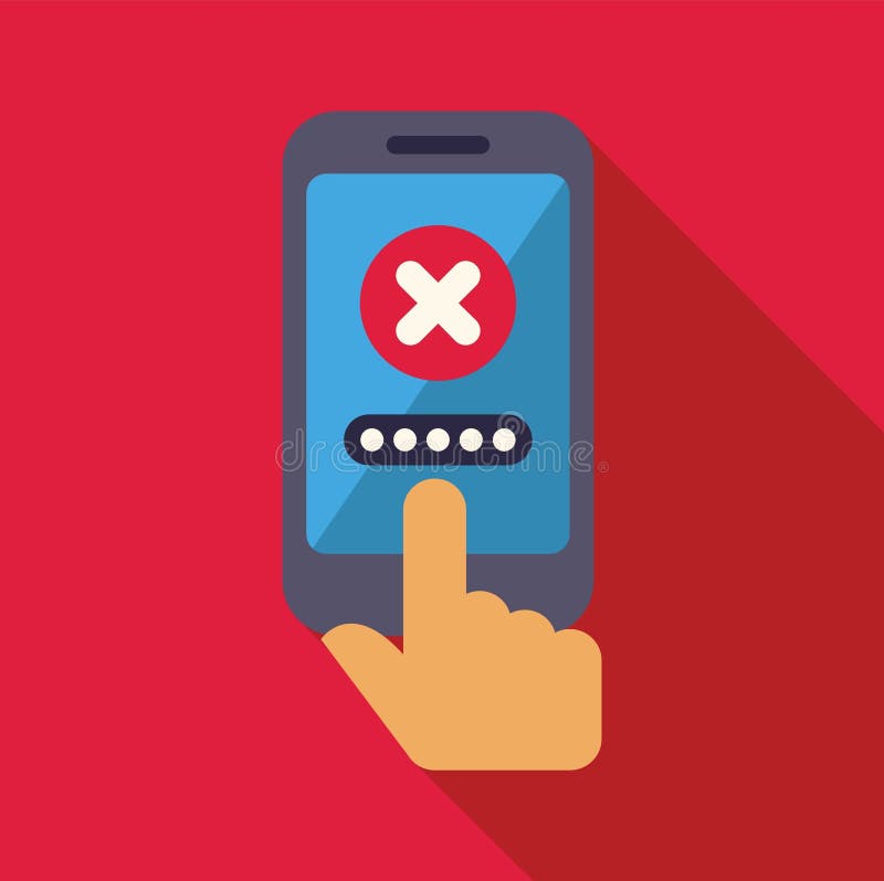 Person Entering Wrong Password on Smartphone Stock Illustration ...