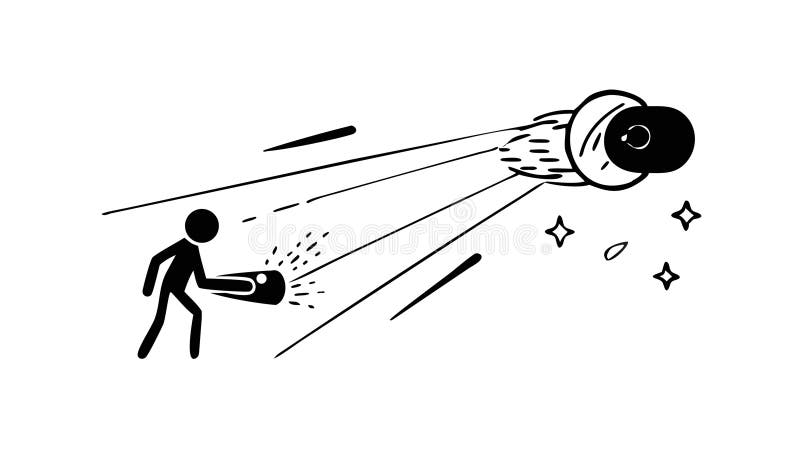 Person Evading Projectile. Fast Moving Object. Dangerous Encounter ...