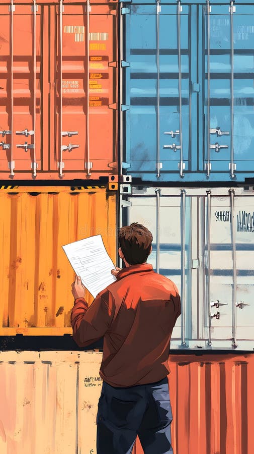 Cargo Inspector stock illustration. Illustration of operations - 364309796