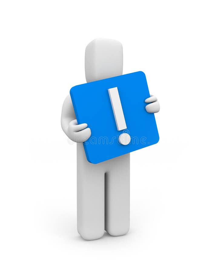 Person and Exclamation Point Icon Stock Illustration - Illustration of ...