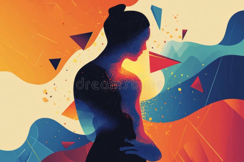 Person Experiencing Pain with Abstract Waves and Geometric Shapes ... Person Experiencing Pain with Abstract Waves and Geometric Shapes ...