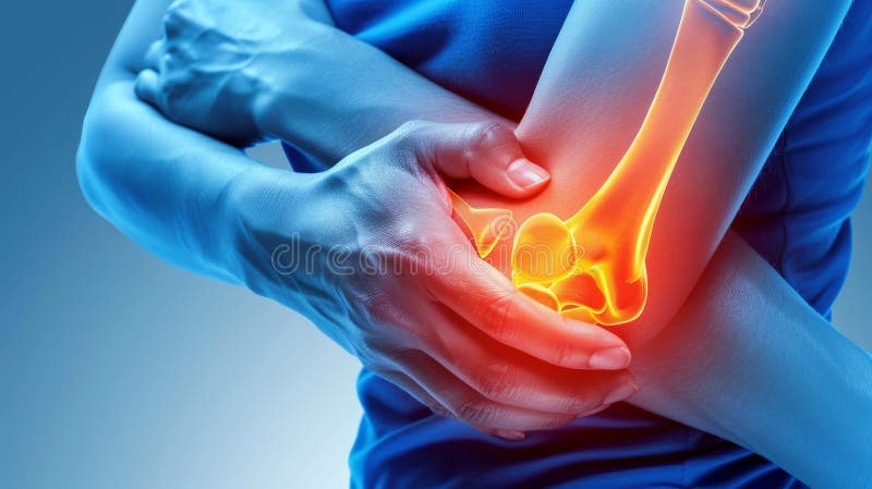 A Person Experiencing Pain in Their Elbow Joint, with the Bone ...
