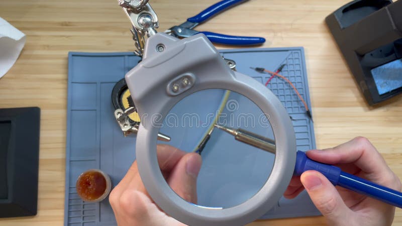 Soldering Electronics with Precision Tools Stock Video - Video of ...