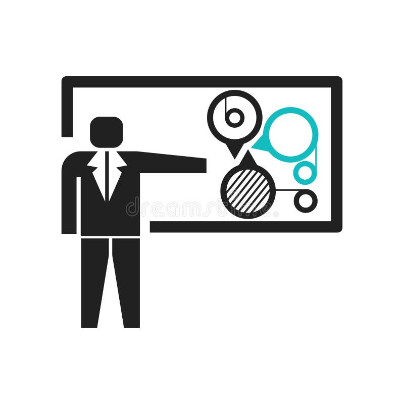 Person Explaining Data Icon Vector Sign and Symbol Isolated on White ...