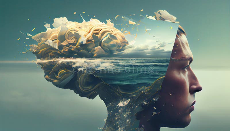 Person with exploding head stock photo. Image of surreal - 277761684