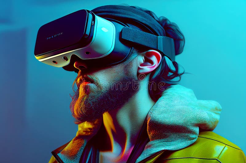 Person is Exploring Augmented Reality with VR Googles Stock Photo ...