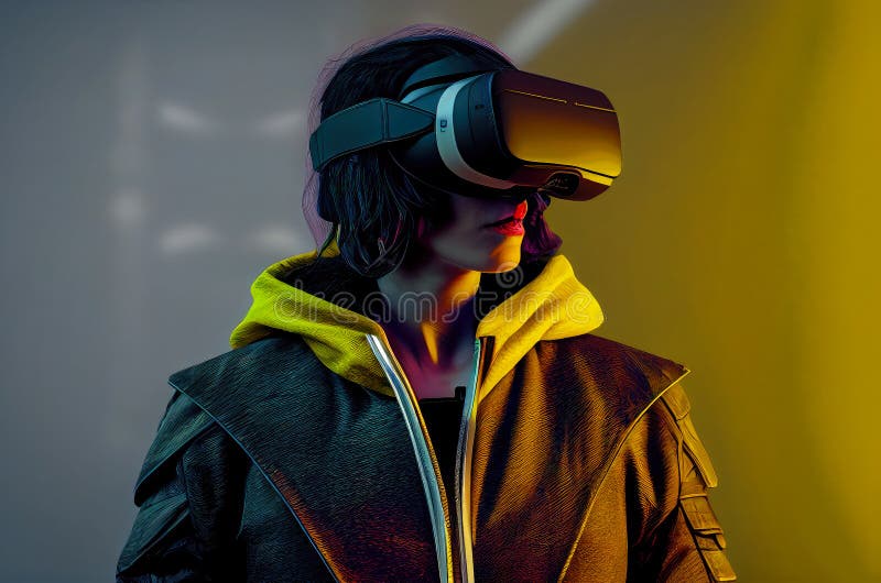 Person is Exploring Augmented Reality with VR Googles Stock Photo ...