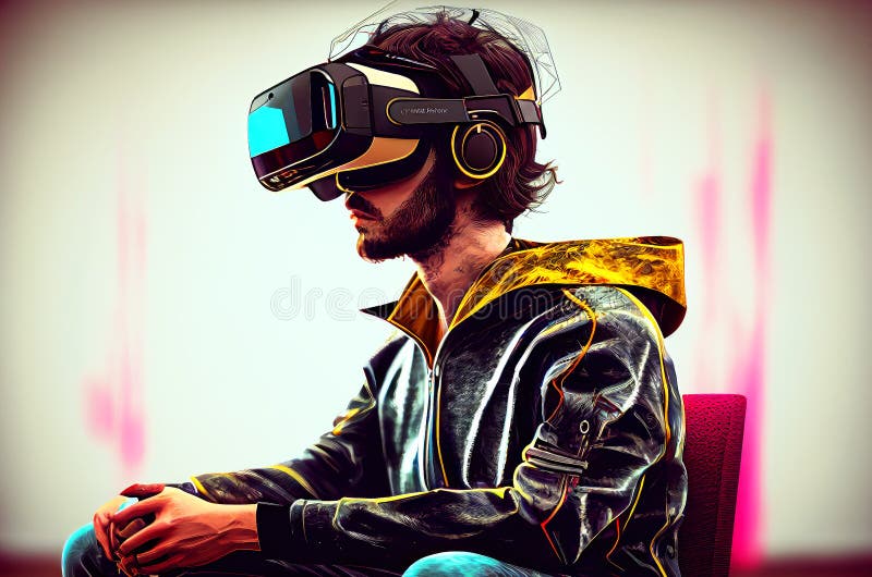 Person is Exploring Augmented Reality with VR Googles Stock Photo ...
