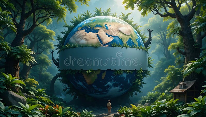 Person Exploring Earth Surrounded by Forest Ecosystem Promoting Global ...