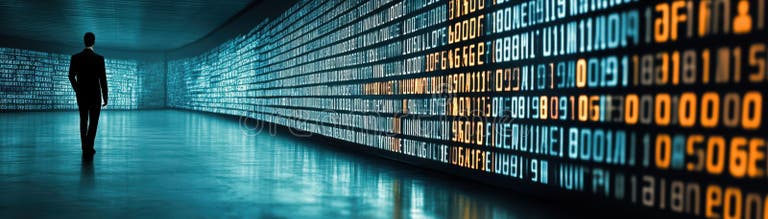 Person Exploring Insights from an Immersive Data Wall Visualization ...