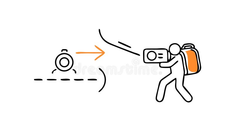 Person Exploring with Map, Symbolizing Navigation and Adventure, Vector ...