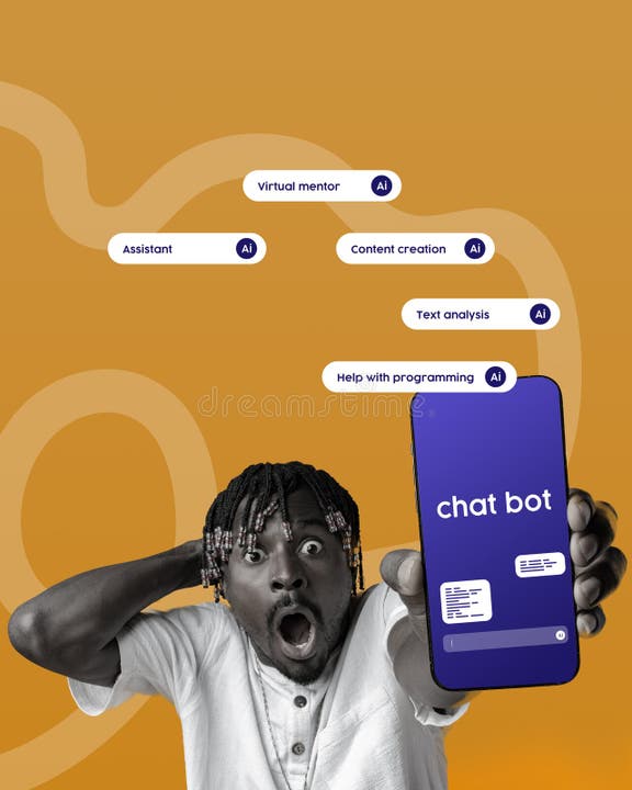 Person Expresses Surprise while Using a Chatbot Application for ...