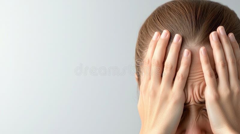 A Person Expressing Distress and Frustration by Holding Their Head with ...