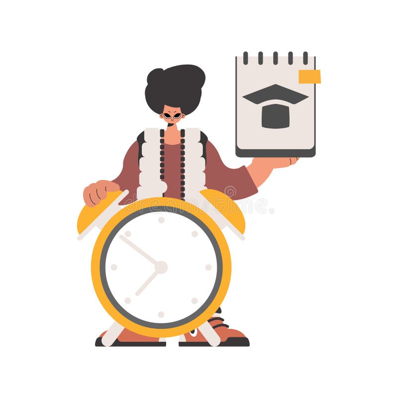 Person with Extraordinary and Caution Clock, Restricted on White ...