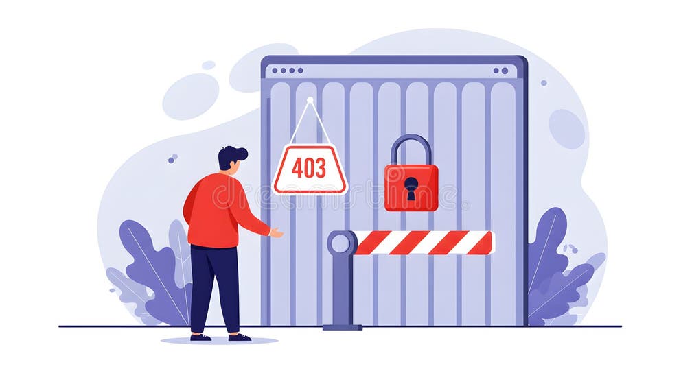Person Facing Web Page Access Denied with Error Message Stock ...
