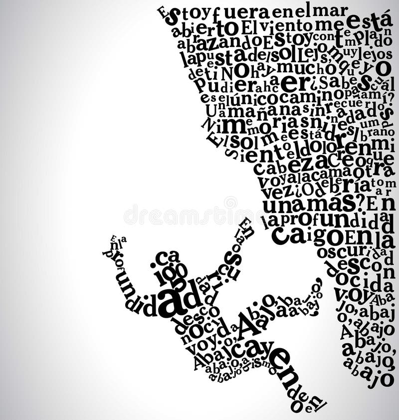 Person Falling from a Cliff Using Letters Stock Vector - Illustration ...