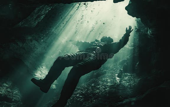 Cave Shadow Figure stock illustration. Illustration of underground ...