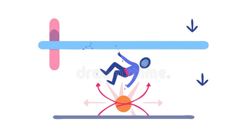 Person Falling into Pitfall or Danger Zone Icon, Vector Design ...