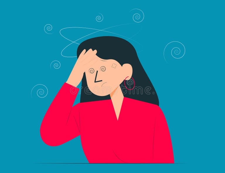 Person Feeling Dizzy and Anxious Suffer from Mental Problems. Vector ...