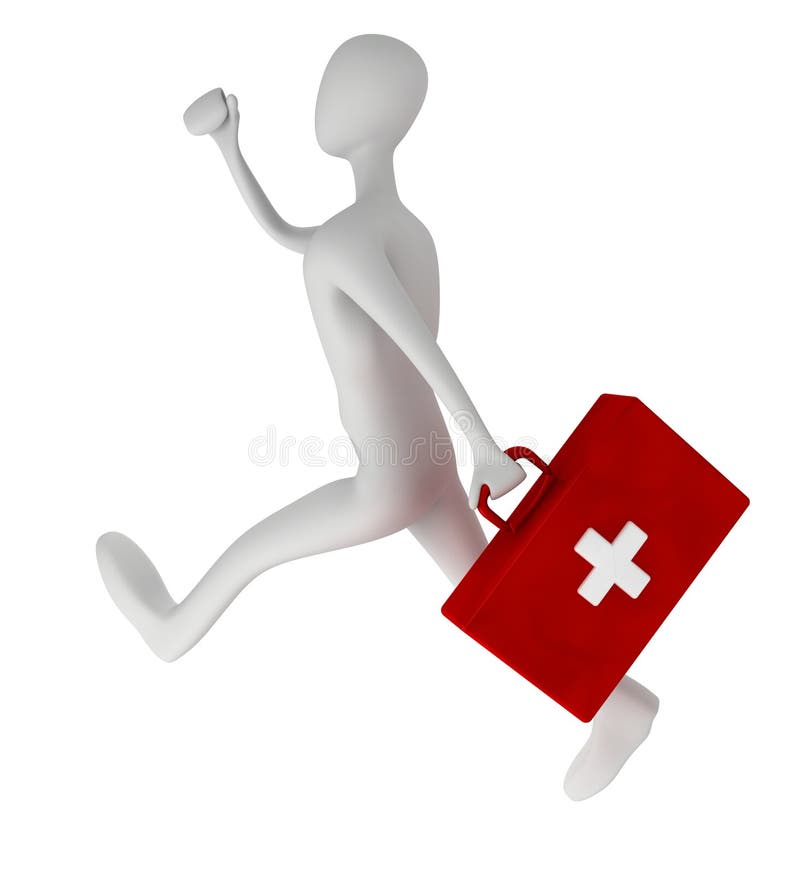 Man Running with First Aid Kit, in Two Colors Editorial Stock Photo ...