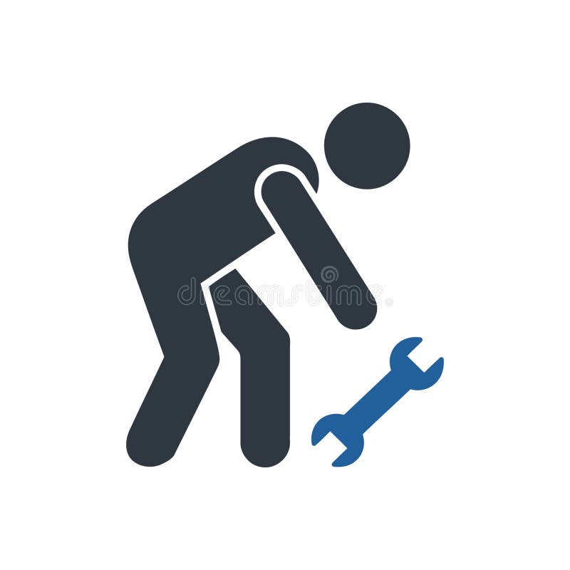 Person Fixing Tools Icon stock vector. Illustration of work - 349844859