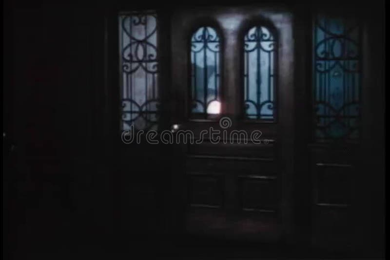 Person with Flashlight Entering Haunted House Stock Footage - Video of ...