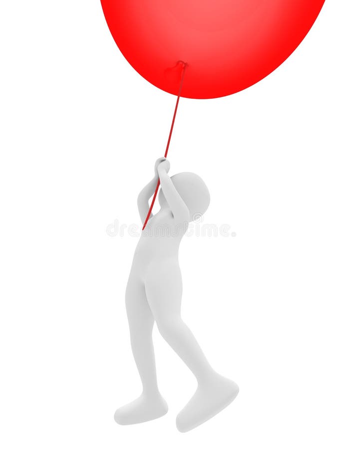 Person flying a balloon stock illustration. Illustration of render ...