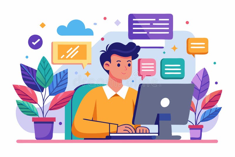 Typing Customizable Stock Illustrations – 502 Typing Customizable Stock ...