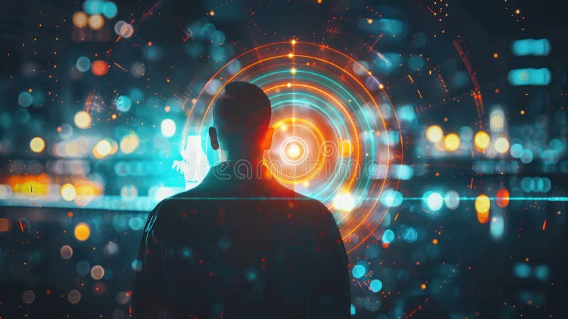 A Person Focusing Intently on a Bright Target Symbolizing Concentration ...