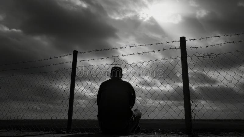 A Person in a Foreign Country Stands Alone in the Rain, Feeling ...