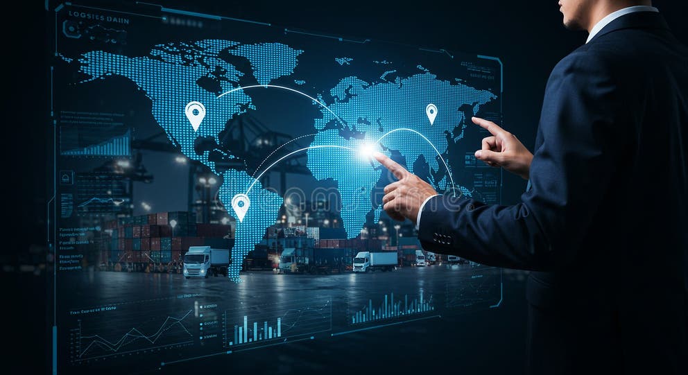 A Person in Formal Attire Interacts with a Digital Interface Displaying ...